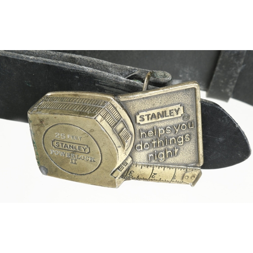A rare STANLEY brass belt buckle presenting as a Stanley 25ft Powerlock ...