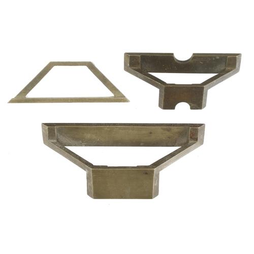 Two brass mitre templates by PRESTON and another G++
