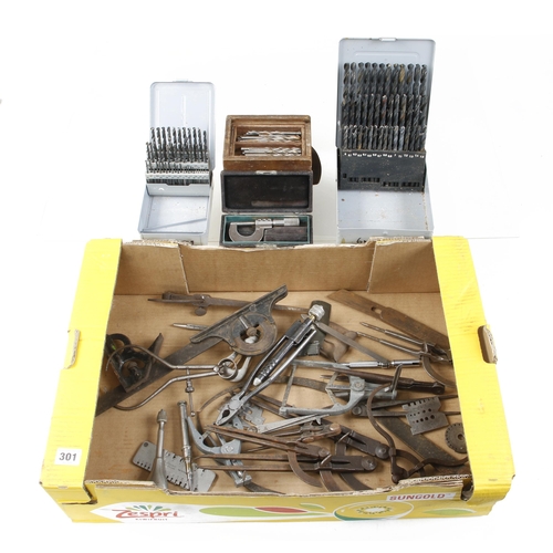 Two sets of PRESTO HSS drill bits and quantity of engineering tools G