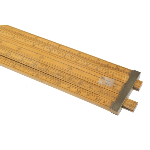 A brewer's 24" double slide rule by W.REEVES slight warp G