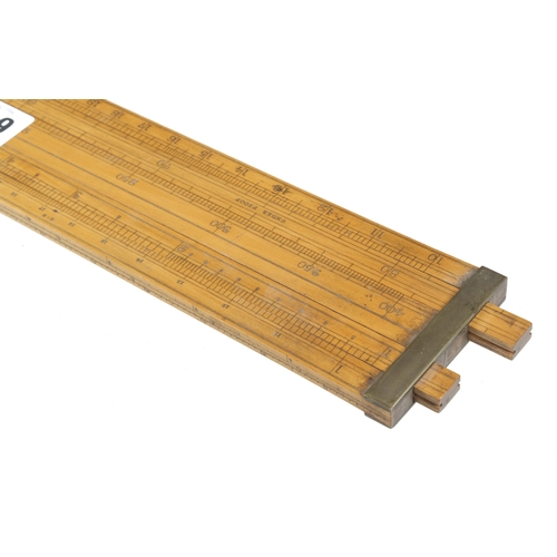 A brewer's 24" double slide rule by W.REEVES slight warp G