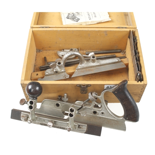 A STANLEY No 45 with 21 cutters in orig wood box G
