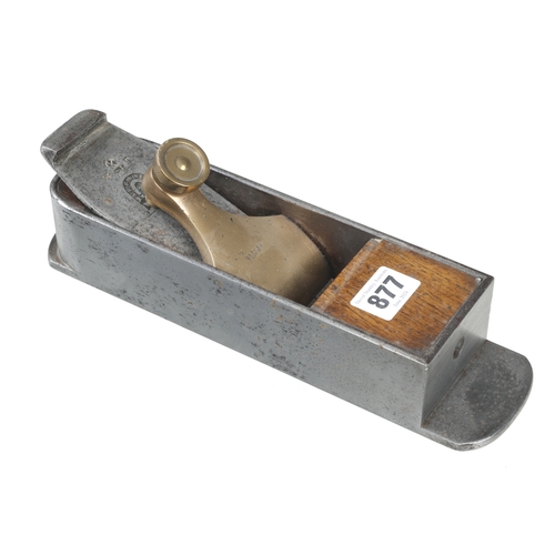 A 10 1/2" d/t steel mitre plane by SPIERS with rosewood infill and 2 1/ ...