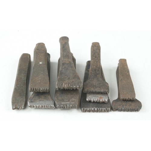 Ten joiner's name stamps G+