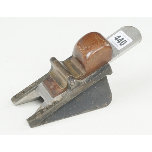 An unusual craftsman made chamfer plane 5" x 2 1/4" with mahogany wedge G