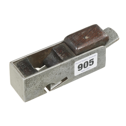 A rare low angle block/rebate plane 4" x 1 1/4" with rosewood infill ...