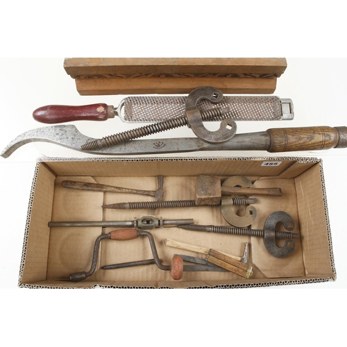 A 3/8" mortice lock chisel by WARD & PAYNE and other tools G