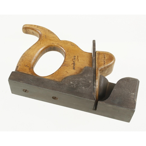 A heavy iron lead trimming plane 8" x 2" with sycamore handle G+