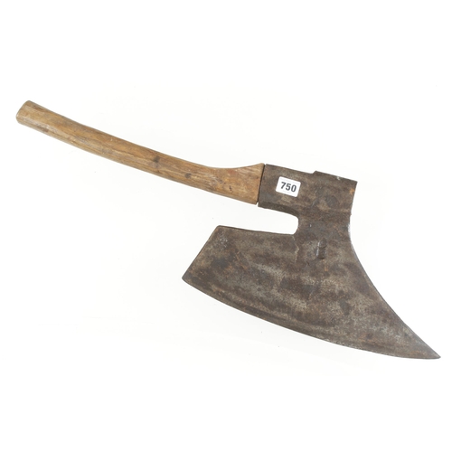 A goosewing axe (orig a R/H side axe) with B.W. touch mark and 14 1/2 ...