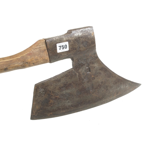 A goosewing axe (orig a R/H side axe) with B.W. touch mark and 14 1/2 ...