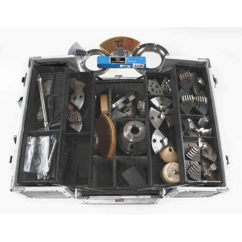 An AXMINSTER 4 jaw precision chuck system in cantilever tool box G+