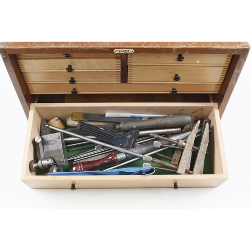 An engineer's lockable 7 drawer tool chest by EMIR c/w numerous tools G+