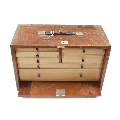 An engineer's lockable 7 drawer tool chest by EMIR c/w numerous tools G+