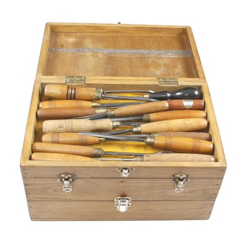 A working kit of 48 carving tools by ADDIS, WARD etc in 3 tier box G++