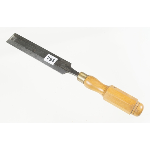 A 1 1/2" bevel edge paring chisel by SORBY with octagonal boxwood ...