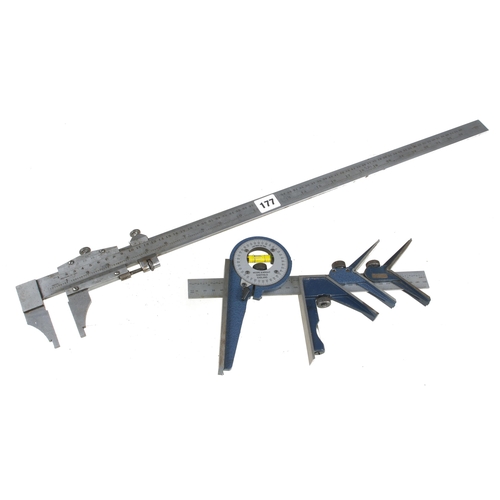 An engineer's 26" vernier caliper by CHESTERMAN and a square by M & W G+