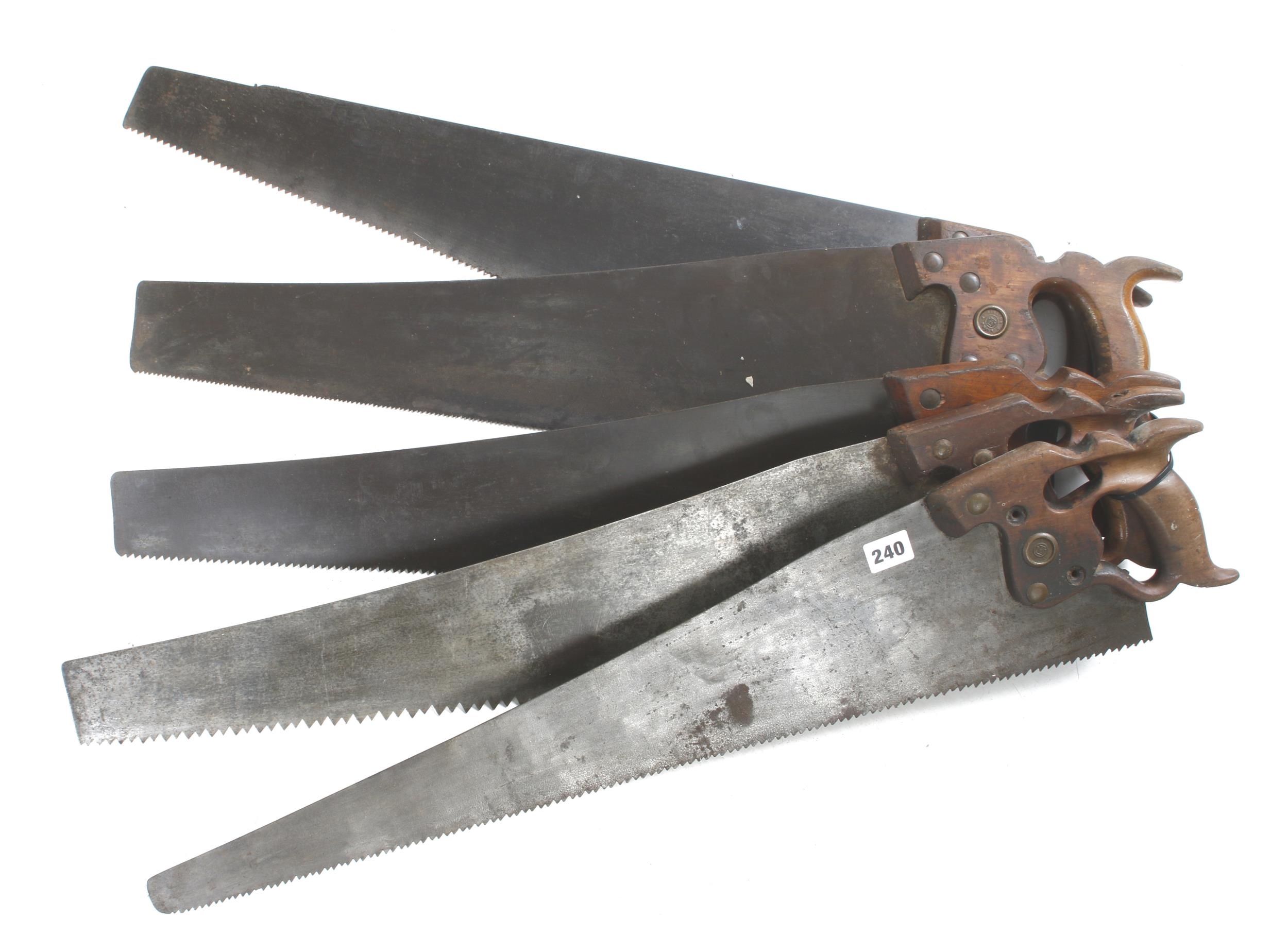 Five DISSTON saws incl. two with finger hole handles G