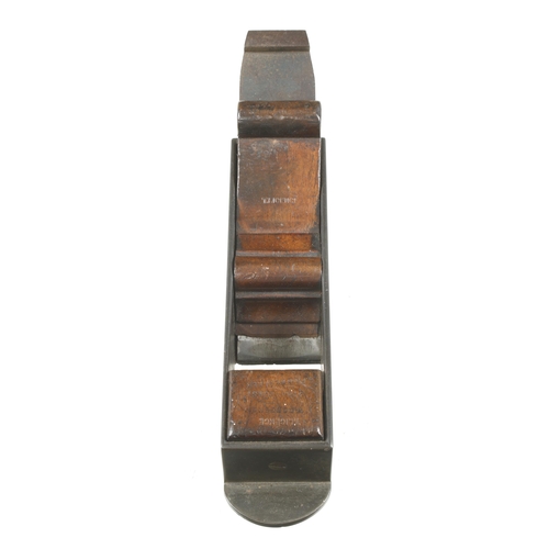 A 10" iron mitre plane with shapely infill and scrolled wedge with 1 7/ ...