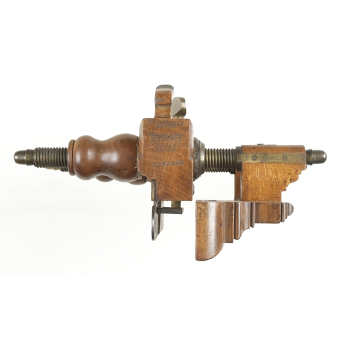 A rare brass screw stemmed beech plough plane by GREENSLADE Bristol ...