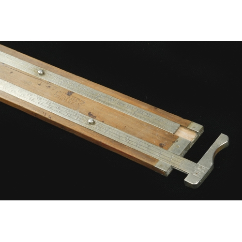 An unusual 6" double slide boxwood caliper gauge by RABONE with double ...