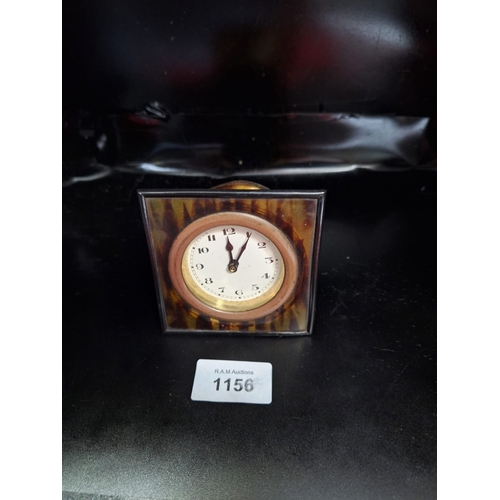 Vintage Tortoise Shell Style Clock 4" x 4"
