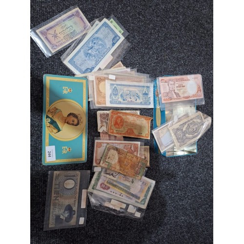 Tin Full Of Paper Bank Notes From All Around The World and Others