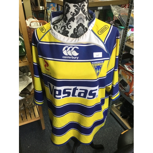 Warrington Wolves Rugby Top Size Large