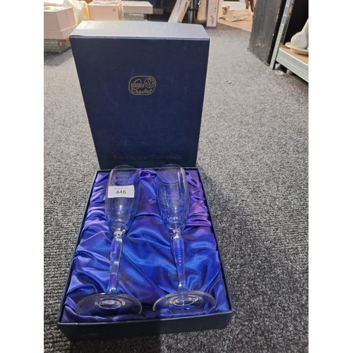 Boxed Bohemian Crystal Flutes x2