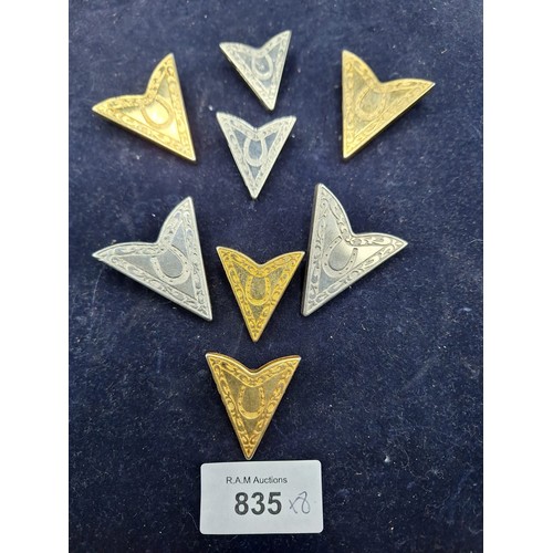 Wild West Tie Pins x4 SetsIn Gold Tone and Chrome