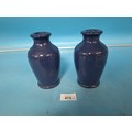 Ronuk Blue Stone Vases Signed To The Base x2 6"