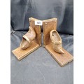 Wooden Clog Bookends x2