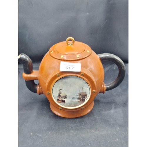 Super Rare Carlton Ware Divers Helmet Teapot With Trafalgar Scene