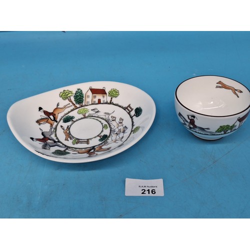 Hunting Scene Design Tray and Bowl