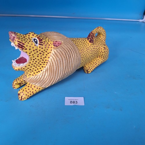 Early Carved and Painted Lion Mexican Folk Art