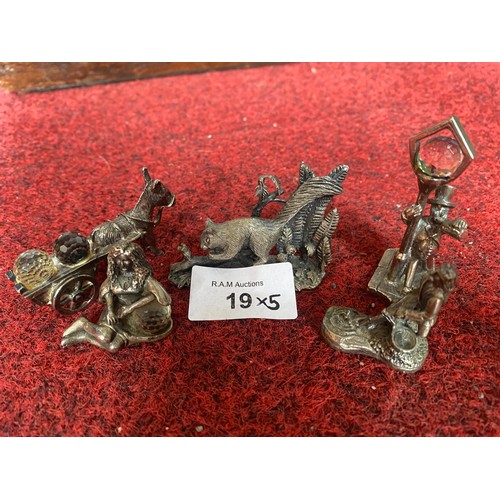 Miniature Silver Figures x5