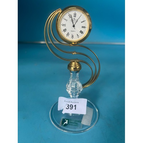 22ct Gold Killarney Ireland Crystal Clock