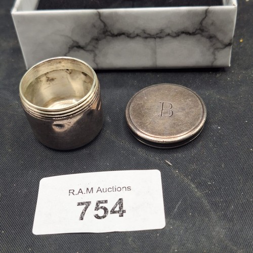 Solid Silver Hallmarked Coin/Pill Pot