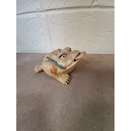 East Asian Ceramic or Resin Three-Legged Money Toad Figurine (Chan Chu)