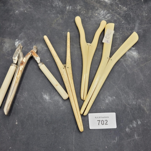 A Group of Seven Assorted Bone Victorian Instruments, including Glove ...