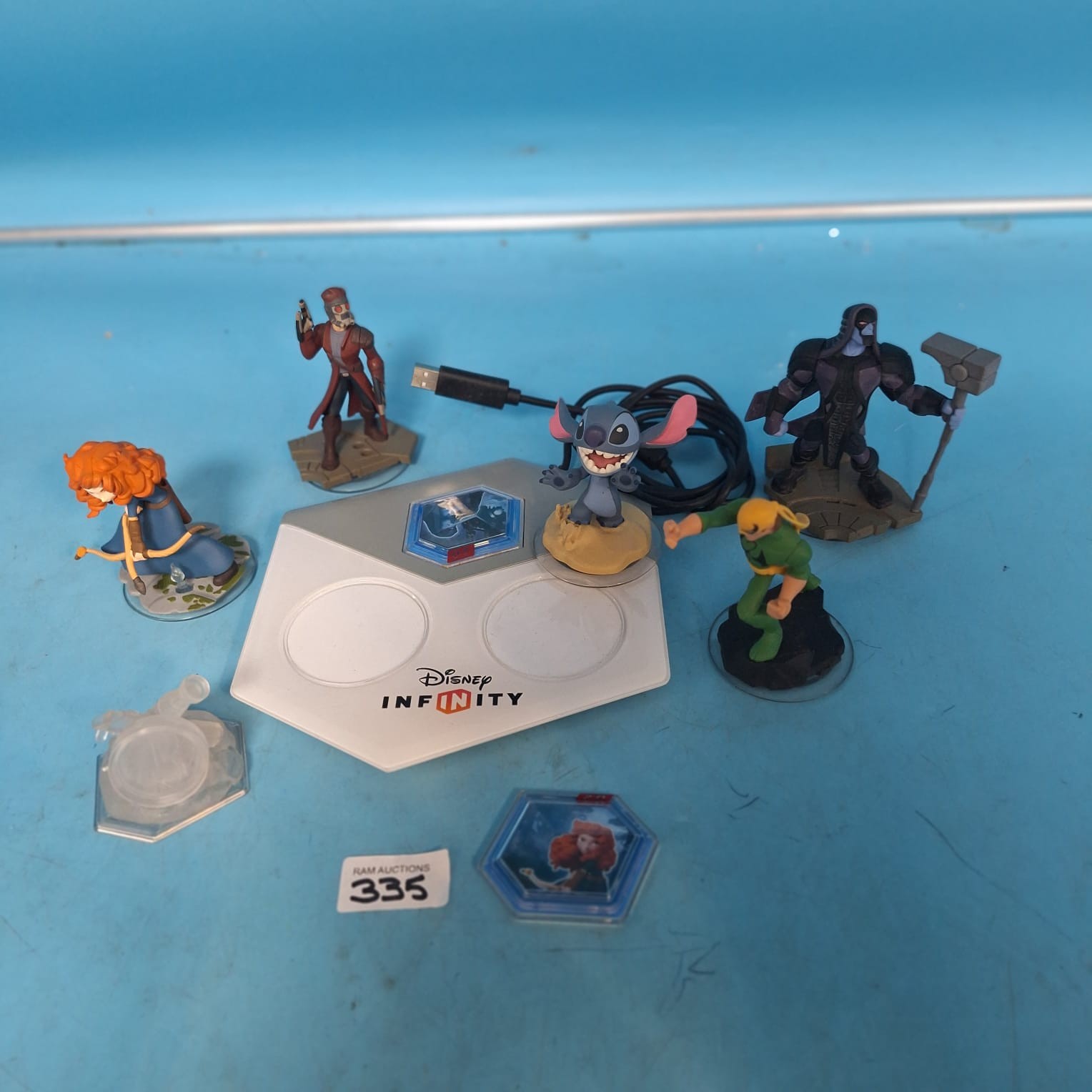 Disney Figure Game Table and Five Figures and Extras