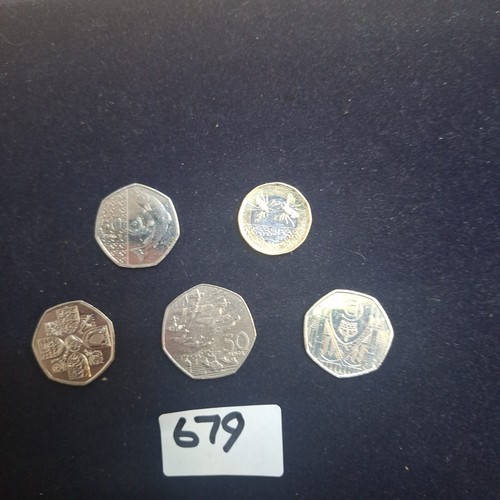 King Charles 50p To Include Salmon, Charles £1 Coin and an Old 50P D ...