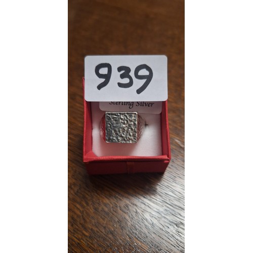 Boxed Stamped 925 Silver Heavy Man's Ring