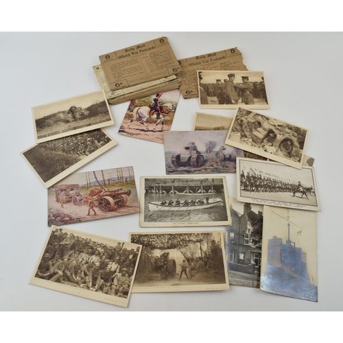 A collection of postcards to include WWI officially produced examples together with other First Worl
