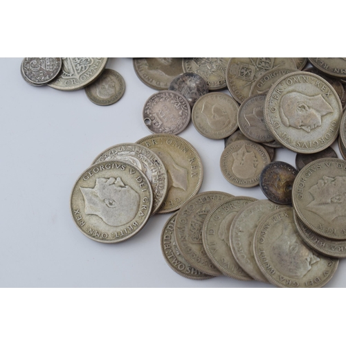 A collection of silver coinage, mostly UK between 1920-1946, with some ...
