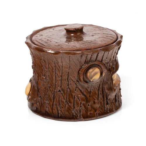 An early 20th Welsh Folk Art Buckley slipware lidded tobacco jar ...