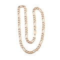 A 9ct gold figaro flat curb link neck chain, marked 375 to finials of ...