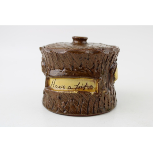 An early 20th Welsh Folk Art Buckley slipware lidded tobacco jar ...