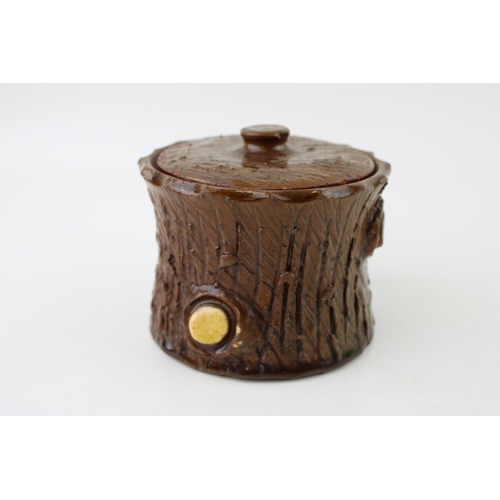 An early 20th Welsh Folk Art Buckley slipware lidded tobacco jar ...