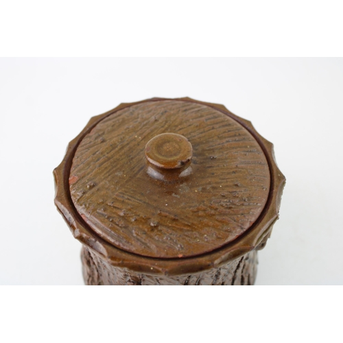 An early 20th Welsh Folk Art Buckley slipware lidded tobacco jar ...