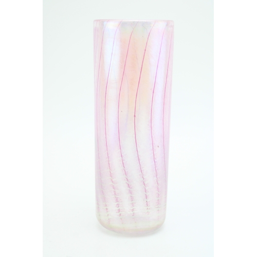 John Ditchfield for Glasform: a cylindrical glass vase, pink iridescent ...